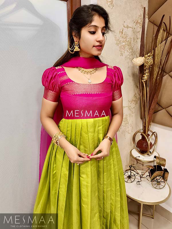 Embroidered semi-tissue sarees – Mesmaa