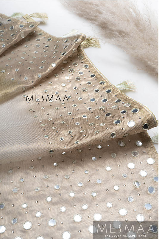 Embroidered semi-tissue sarees – Mesmaa